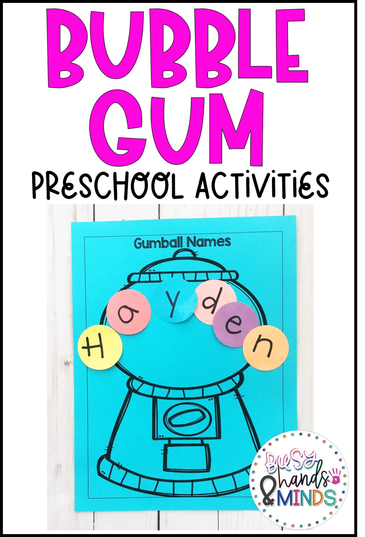 Bubble Gum Book Companion- Preschool Letter G | Busy Hands and Minds