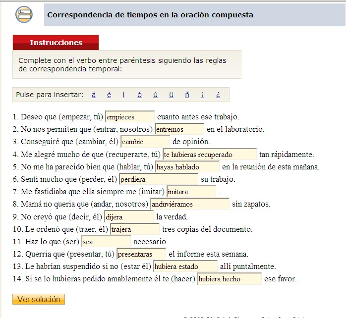 Ejercicios Subjuntivo