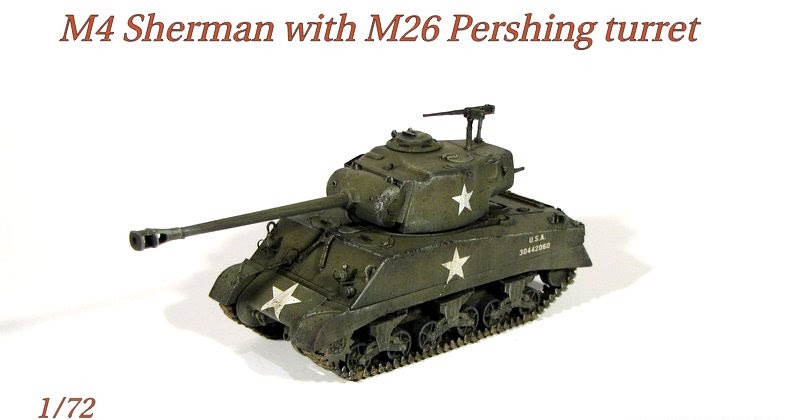 Gulumik Military Models: M4 Sherman with M26 Pershing turret 1/72