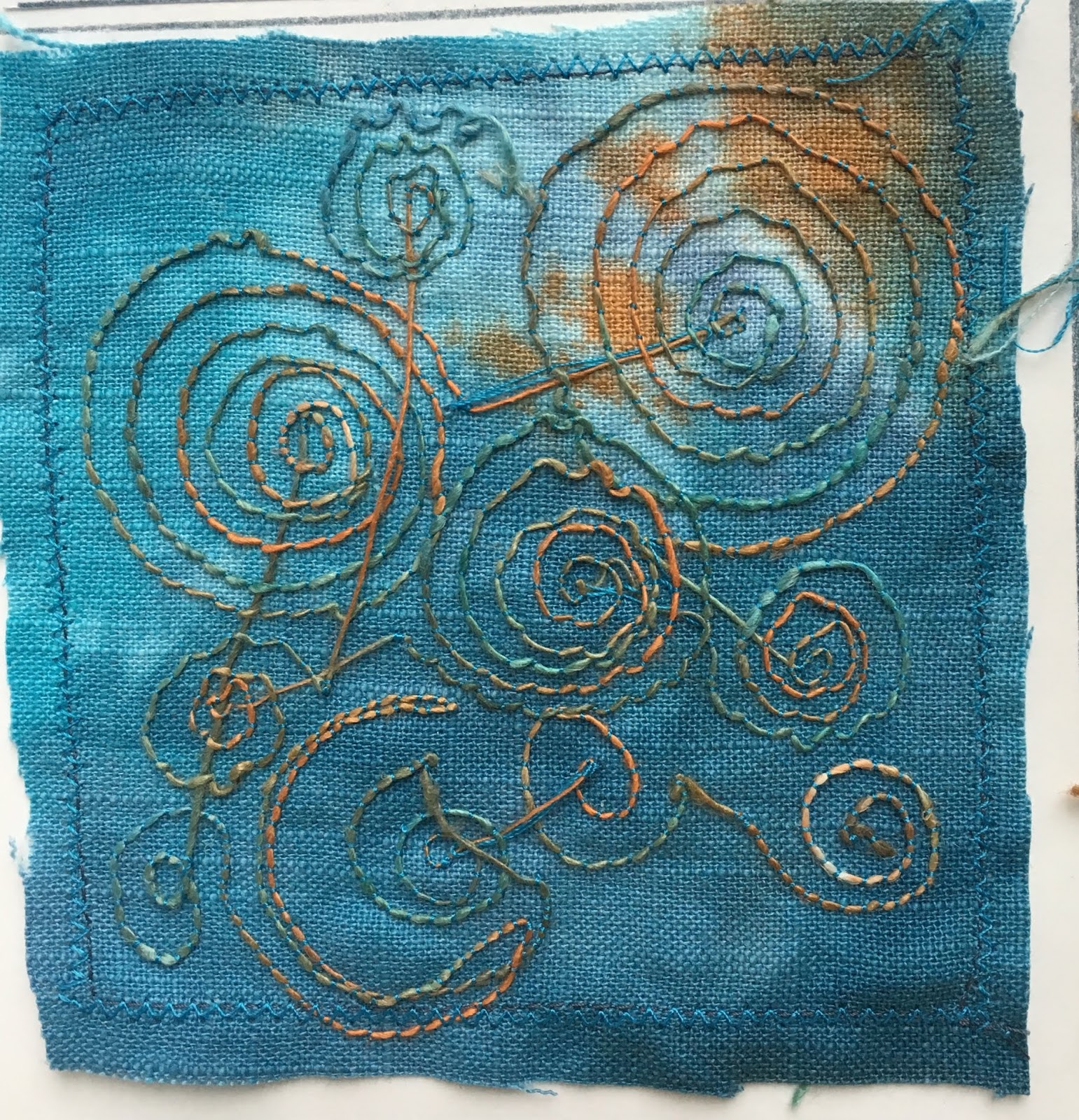 Carrie's Blog: Chapter 5. Free machine stitchery to interpret drawings