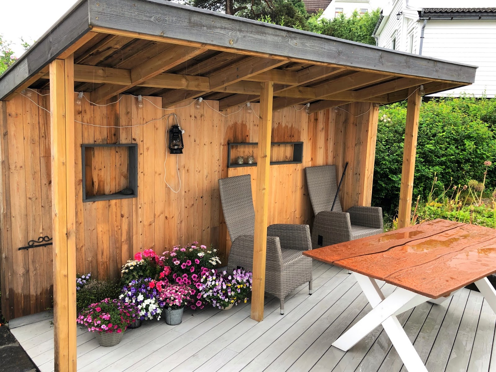 Hjemmelagd: Levegg med halvtak