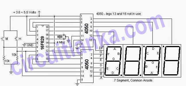 ELECTRONIC.LK: pic 16f628 digital led clock