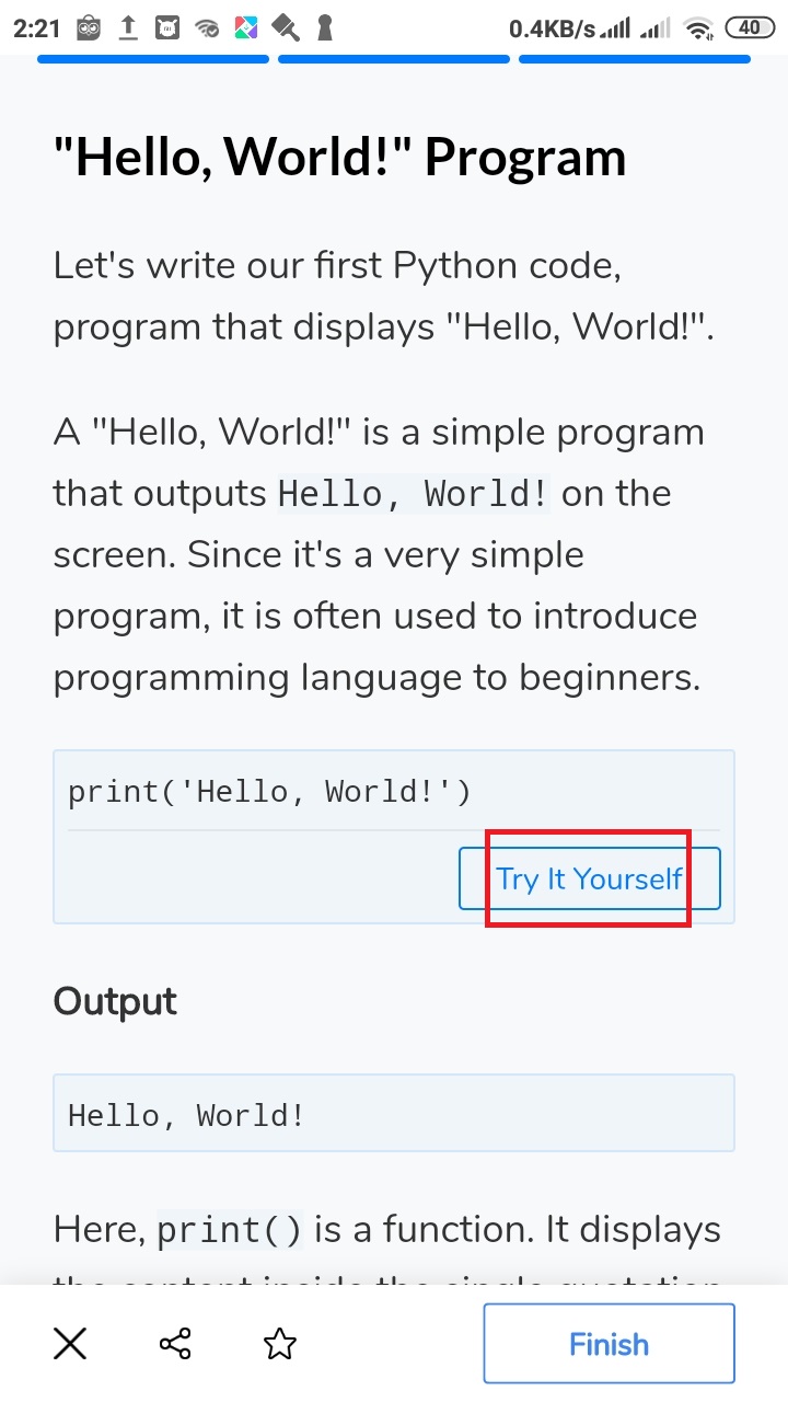 Belajar Python dengan Programiz dan Thonny - ditempel