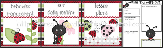 Ladybug Substitute Binder | creating & teaching