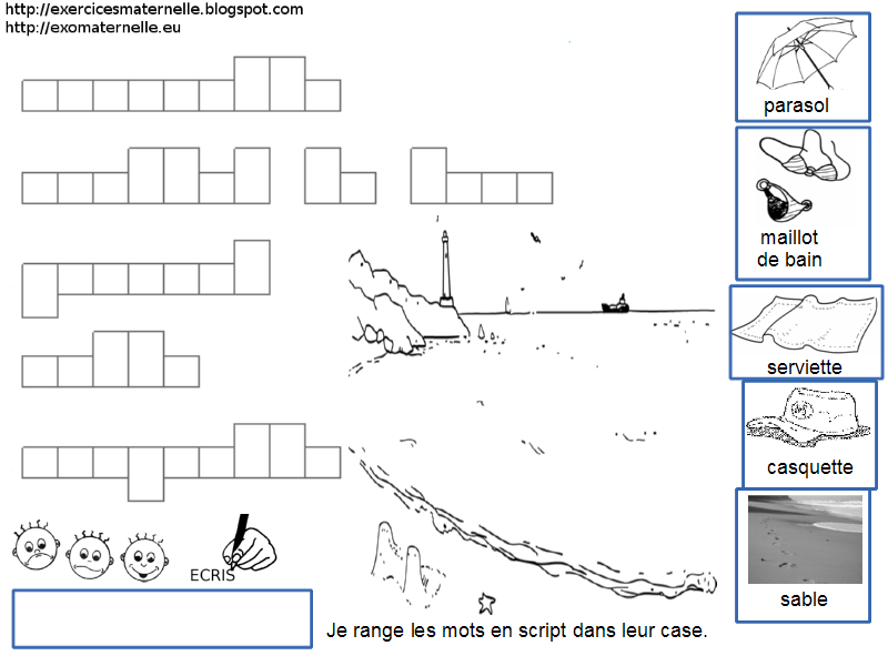 Maternelle: Jeux de lettres à la plage