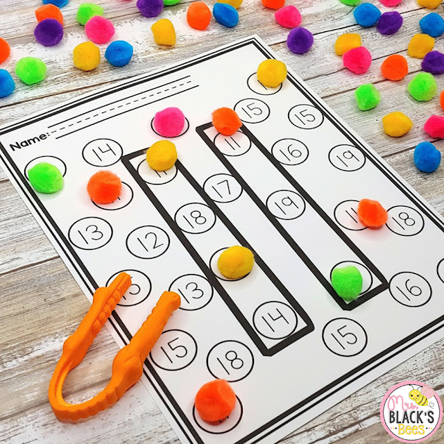 Pom Pom Centers for Preschool and Kindergarten Plus a FREEBIE | Mrs ...