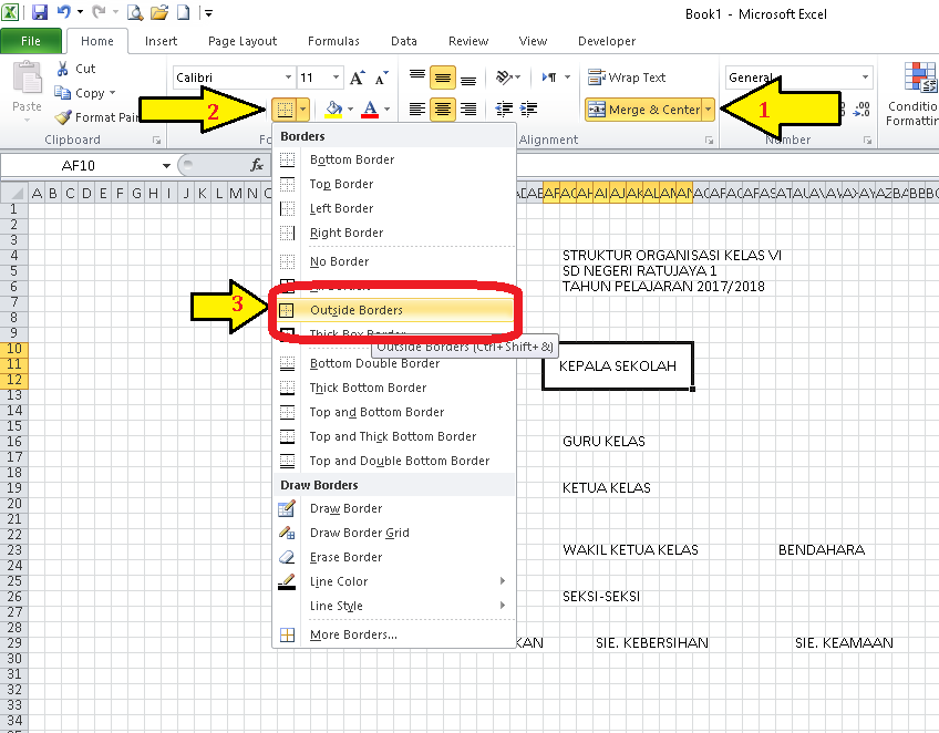 Cara Mudah Membuat Strukutur Organisasi dengan Manfaatkan Excel ...