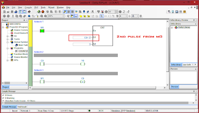 Delta PLC Counter with Comparison