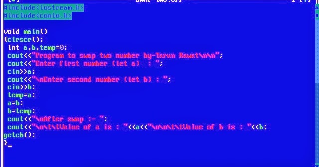 C++ Programming: Swap two Numbers