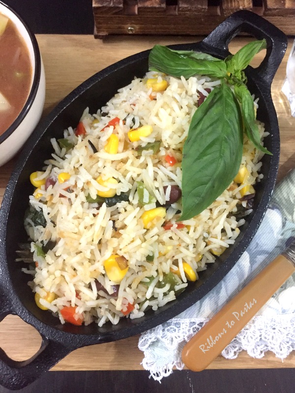 Mexican Basil Rice - Ribbons to Pastas