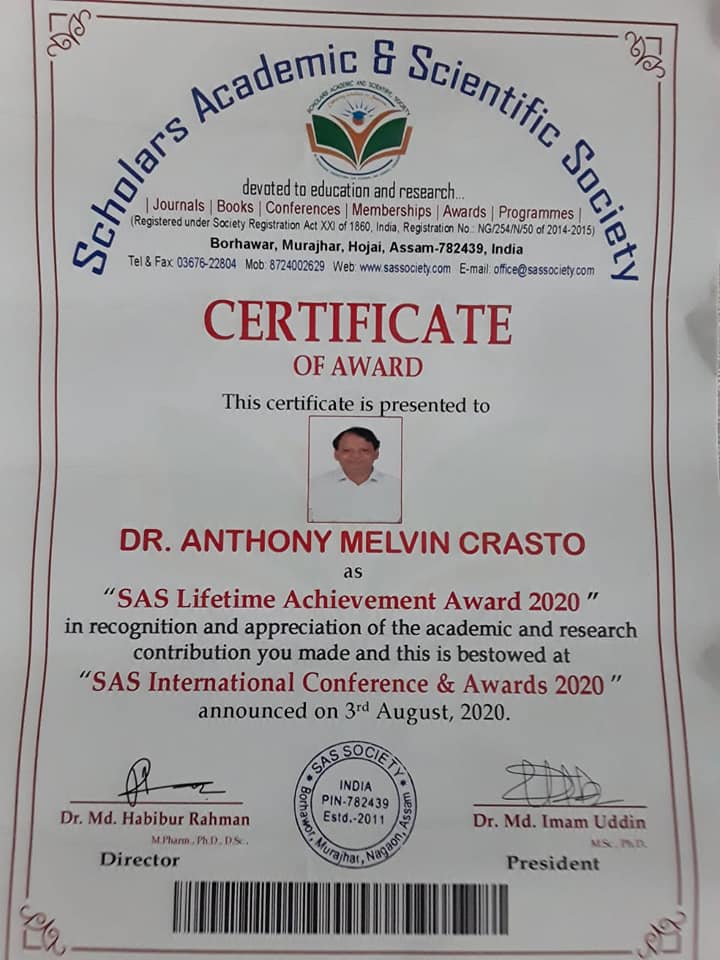 One Organic Chemist One Day: SAS Lifetime achievement award 2020 by SAS ...