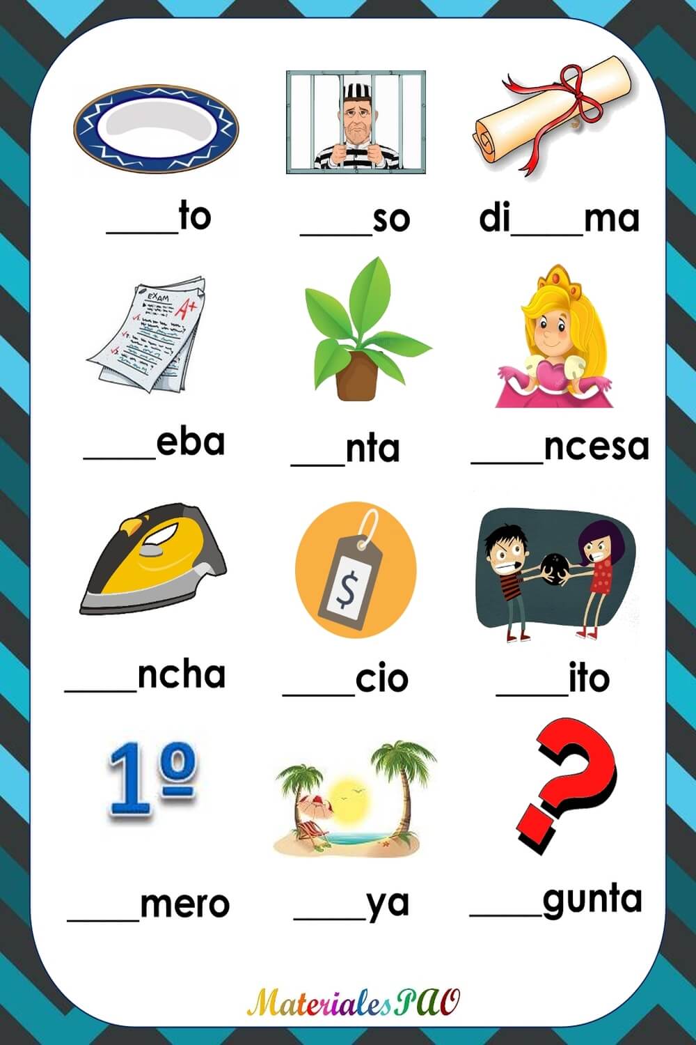 Fichas para Completar Sílabas Trabadas | Materiales Educativos para ...