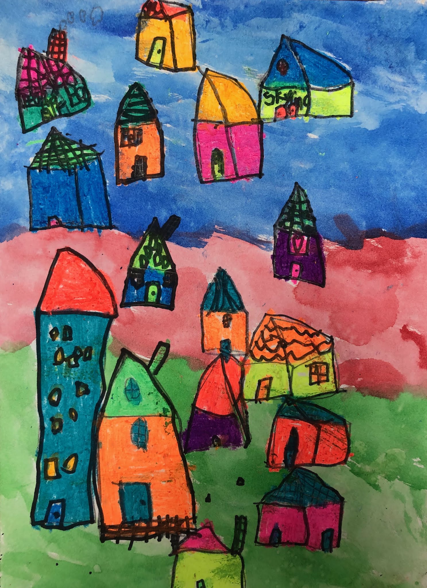 Mrs. Harris' art room: Folk art houses 1st grade art lesson