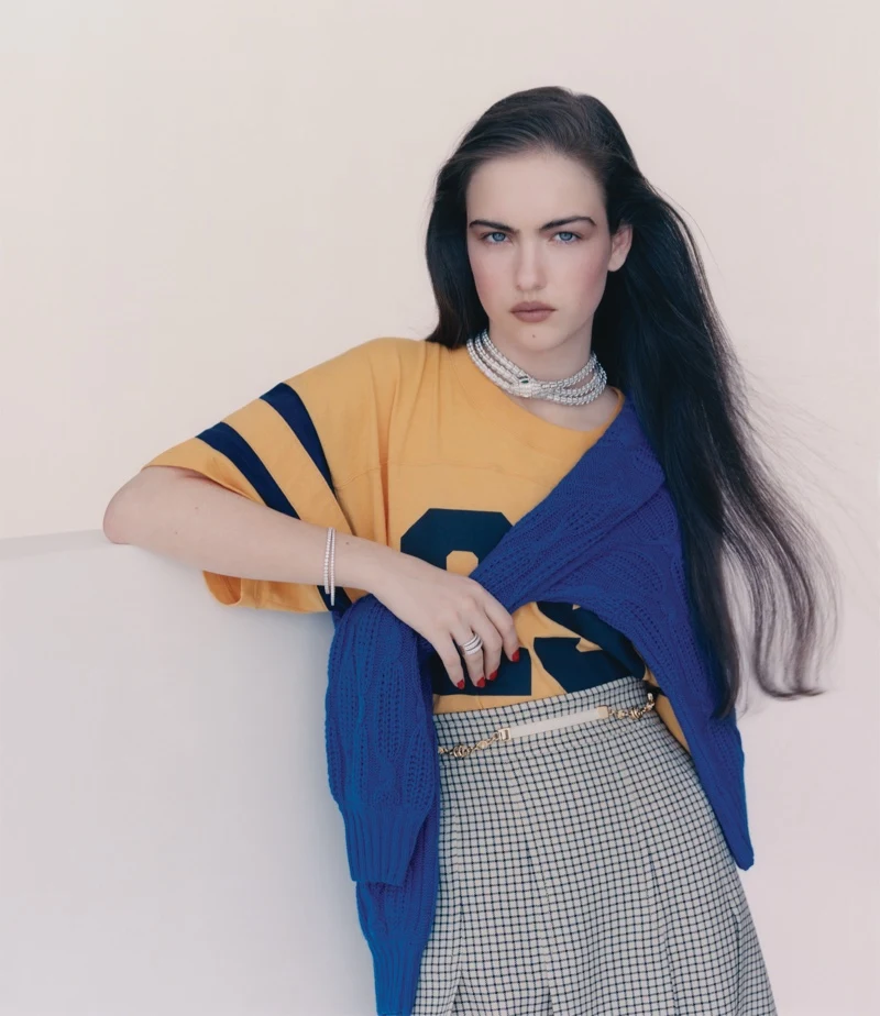 Stella Jones shows preppy luxe styles for WSJ. Magazine