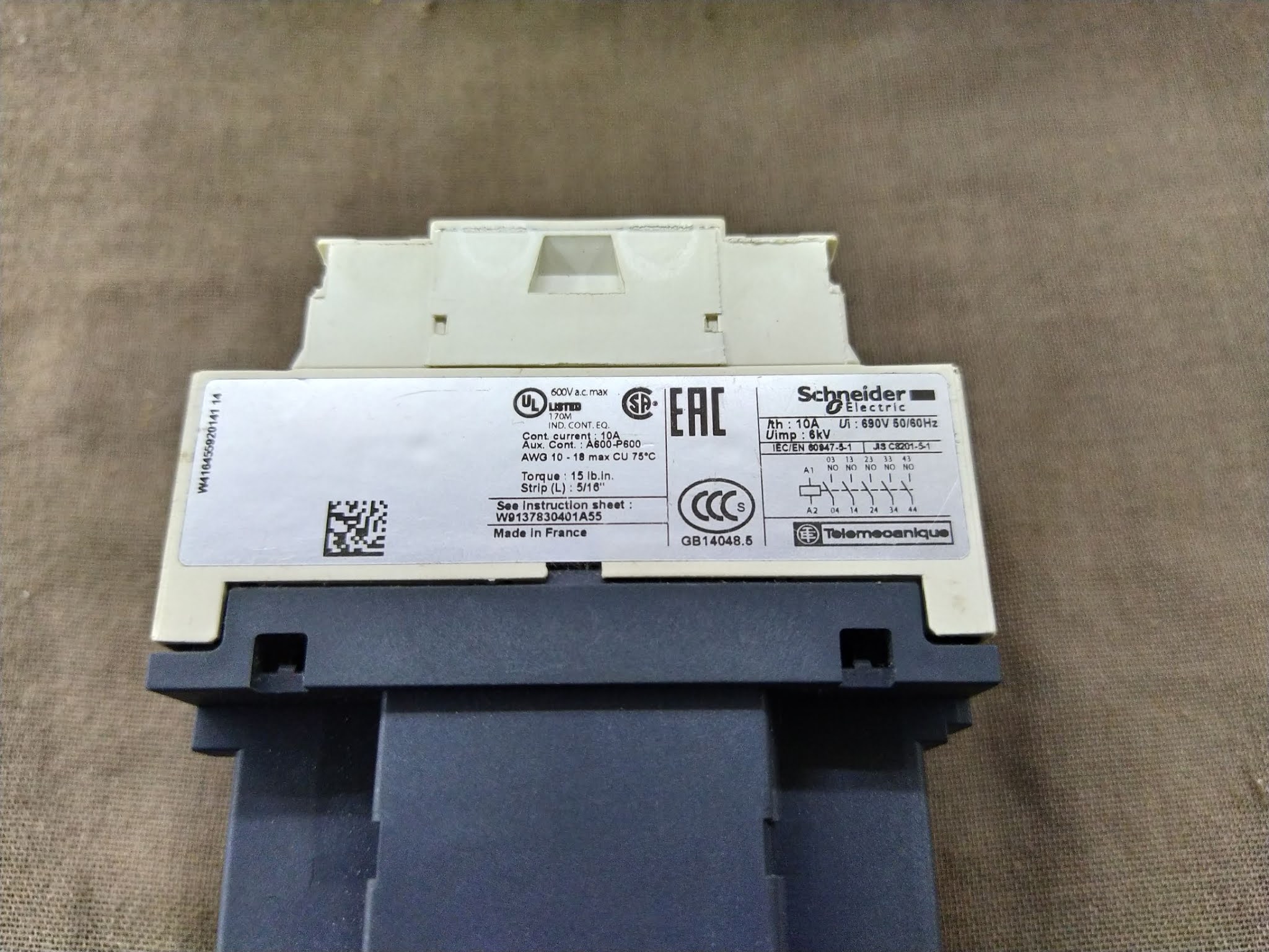 SCHNEIDER CAD50 JIS C 8201-5-1 AUXILIARY CONTACTOR MODULE JISC820151 ...