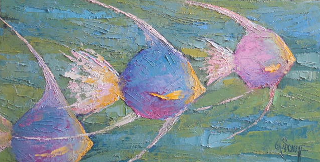 CAROL SCHIFF DAILY PAINTING STUDIO: Fish Painting, Angelfish Painting ...