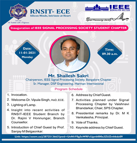 Center of excellence in Signal Processing: Inauguration of IEEE Signal Processing Society ...