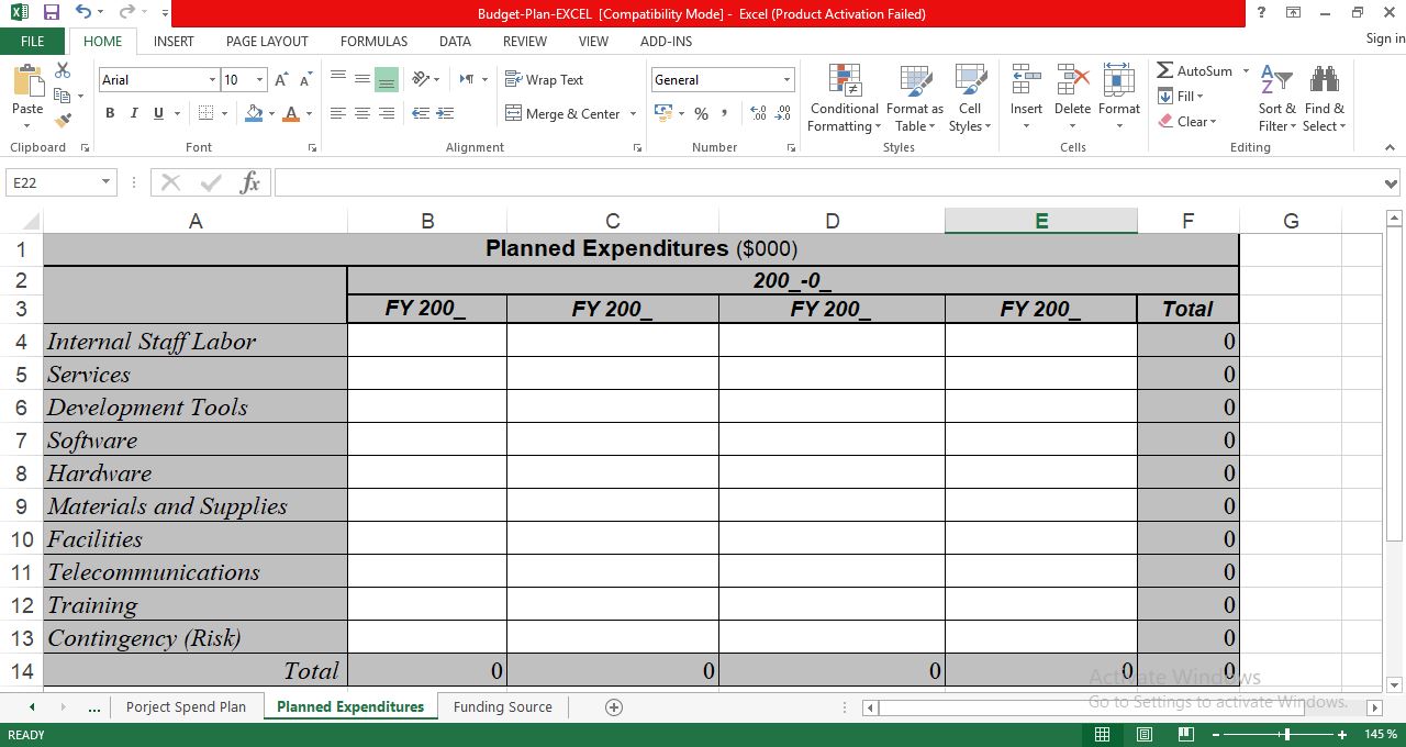 Budget Plan Template for Excel - Free Download