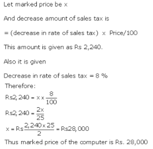 Frank Chapter 2 Sales Tax and Value Added Tax Solutions Class 10 Maths