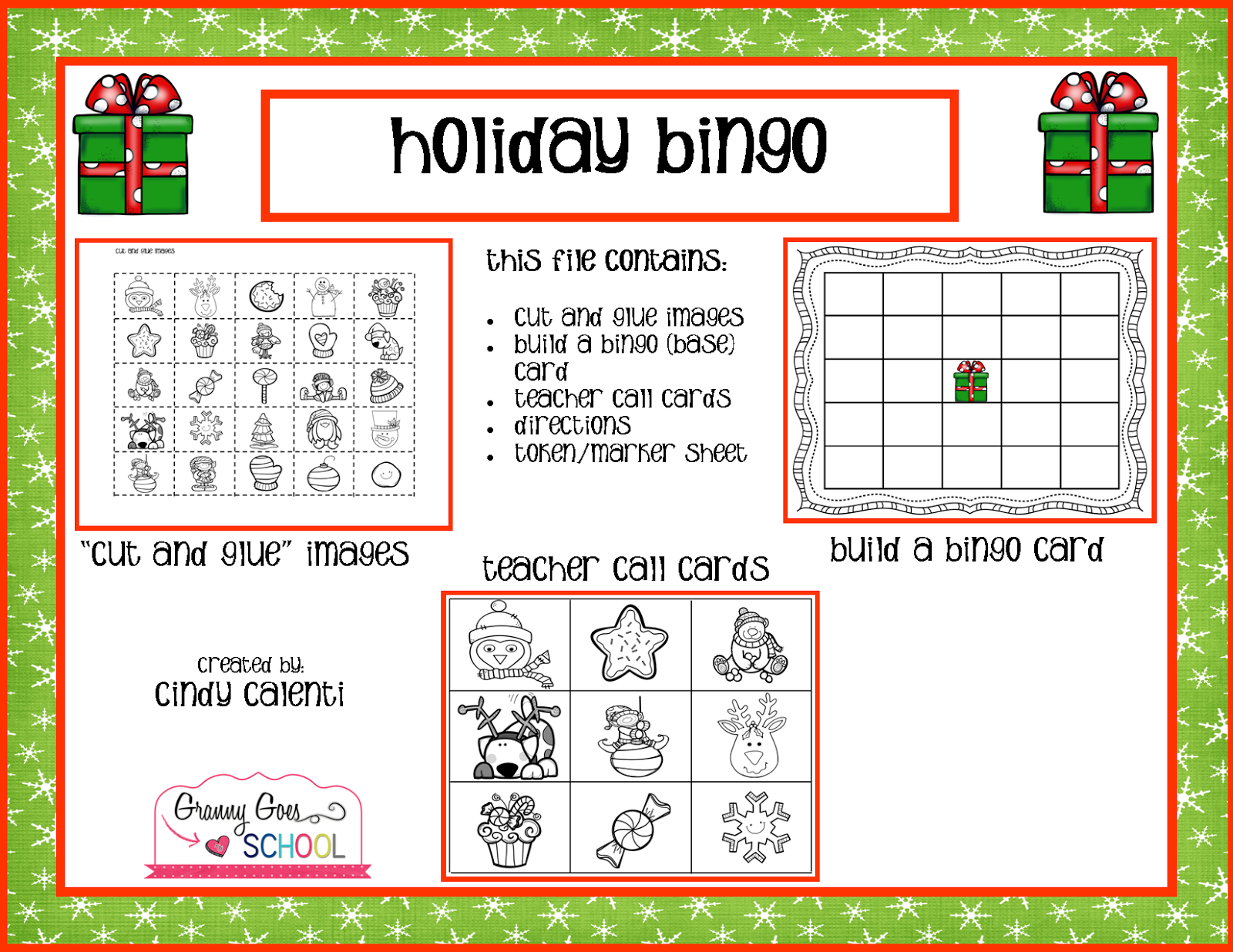 Granny Goes to School: 12 Days of Christmas Freebies: Holiday BINGO
