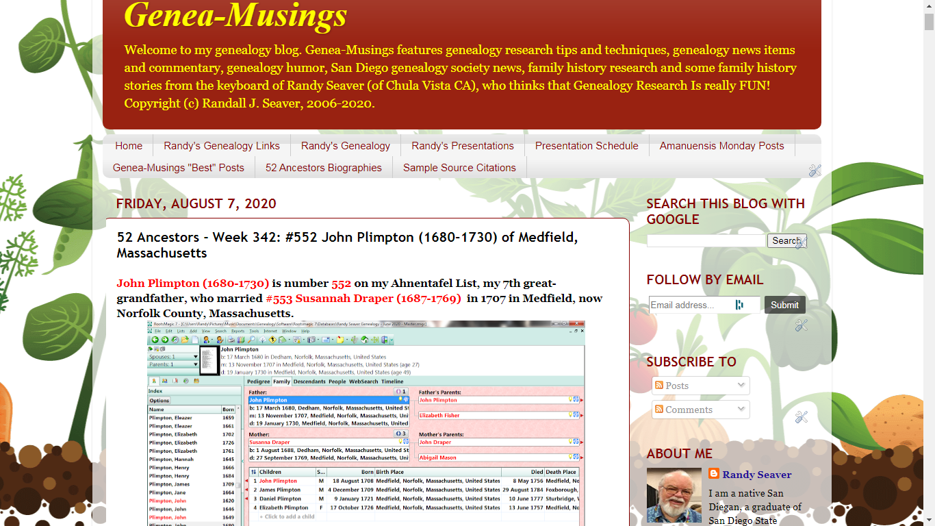 Genea-Musings: Dear Randy: How Do You Write Your 52 Ancestors Posts?