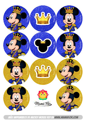 Toppers para Candybar de Mickey Mouse REY - MamaFlor.com