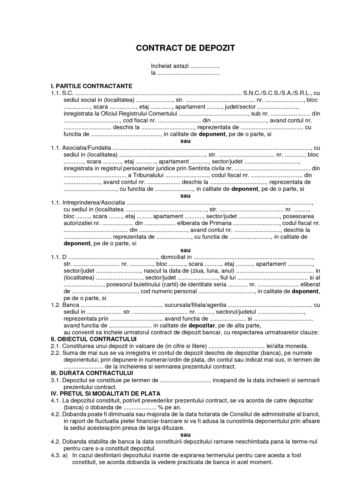 Contractele speciale ale dreptului civil: Contractul de depozit