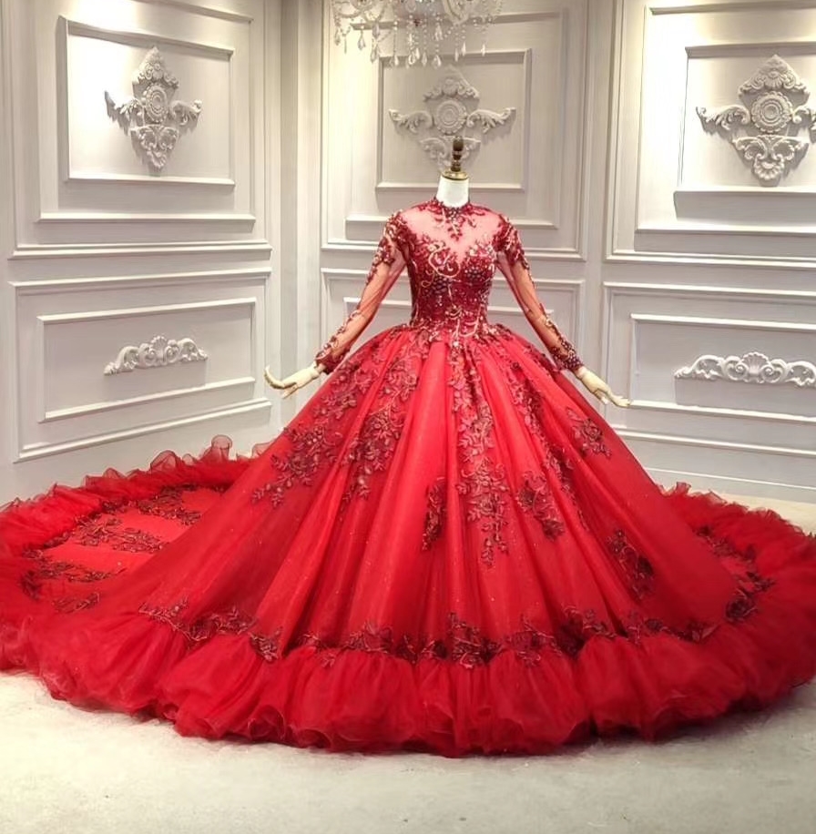 2019 modest red prom dresses collection