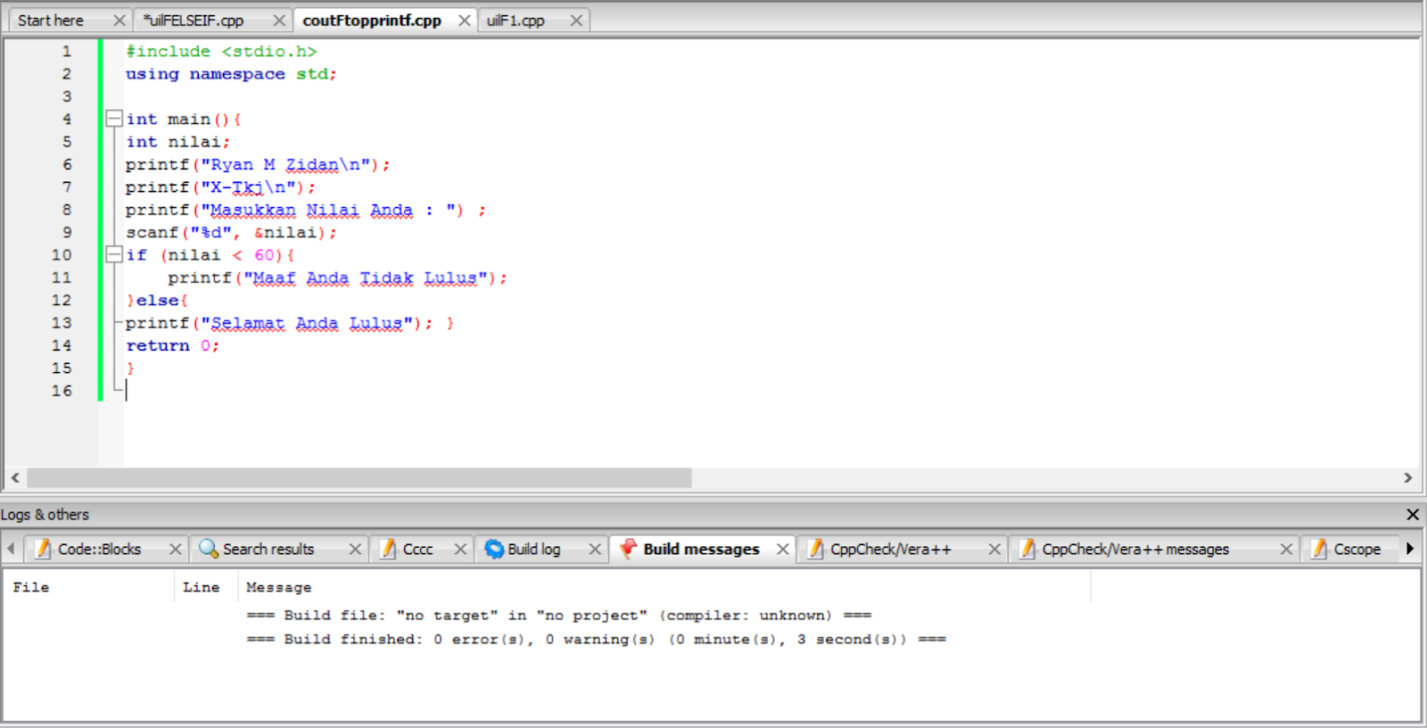 Tutorial Cara Coding Dengan Code::Blocks