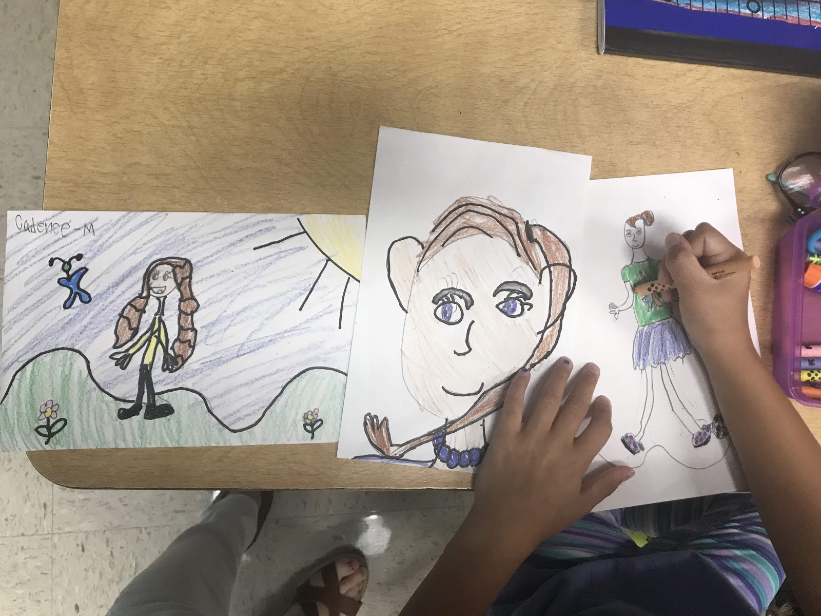 Elements of the Art Room: 1st and 2nd self portraits