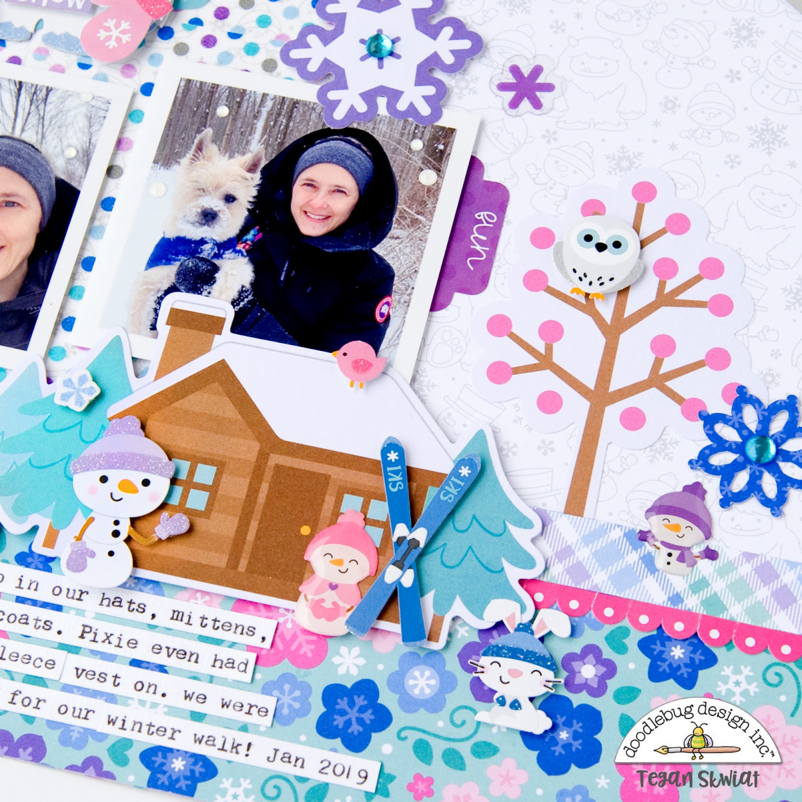 Doodlebug Design Inc Blog: WINTER WONDERLAND SCRAPBOOK LAYOUT | with Tegan