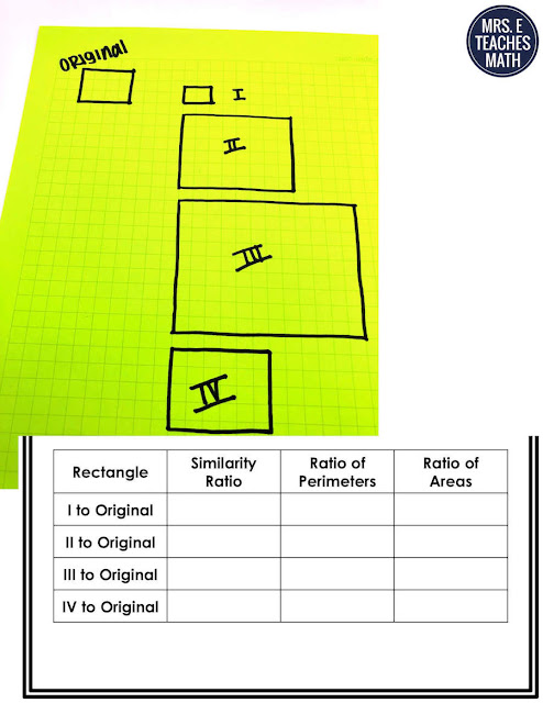 Perimeters and Areas of Similar Rectangles Investigation | Mrs. E ...