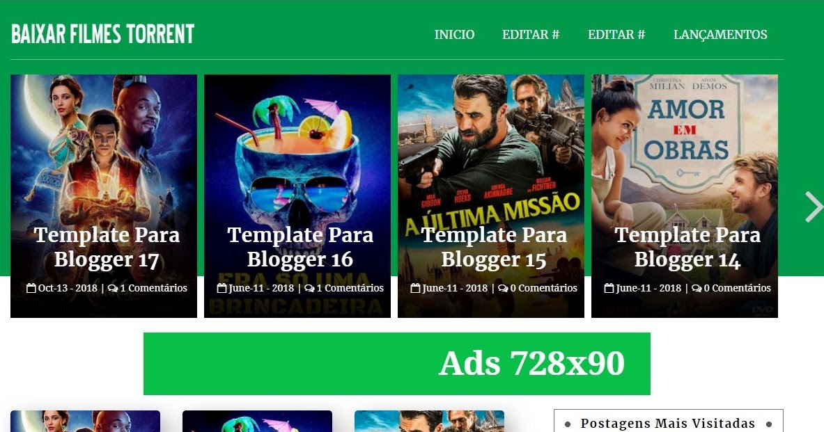 Baixar Filmes Torrents Template Blogger