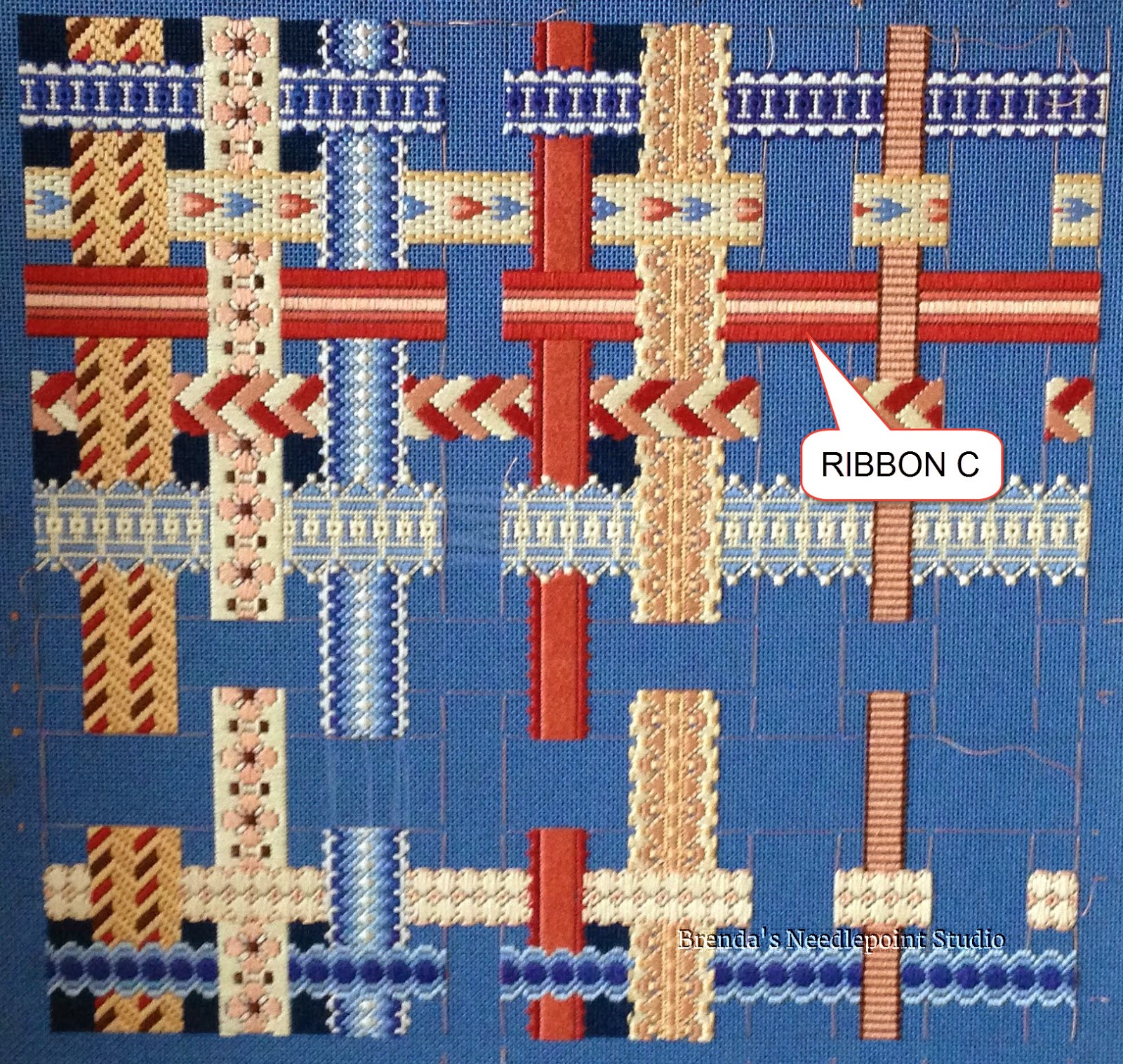 Brenda's Needlepoint Studio: Woven Ribbons and Lace Pillow - Updated 9 ...