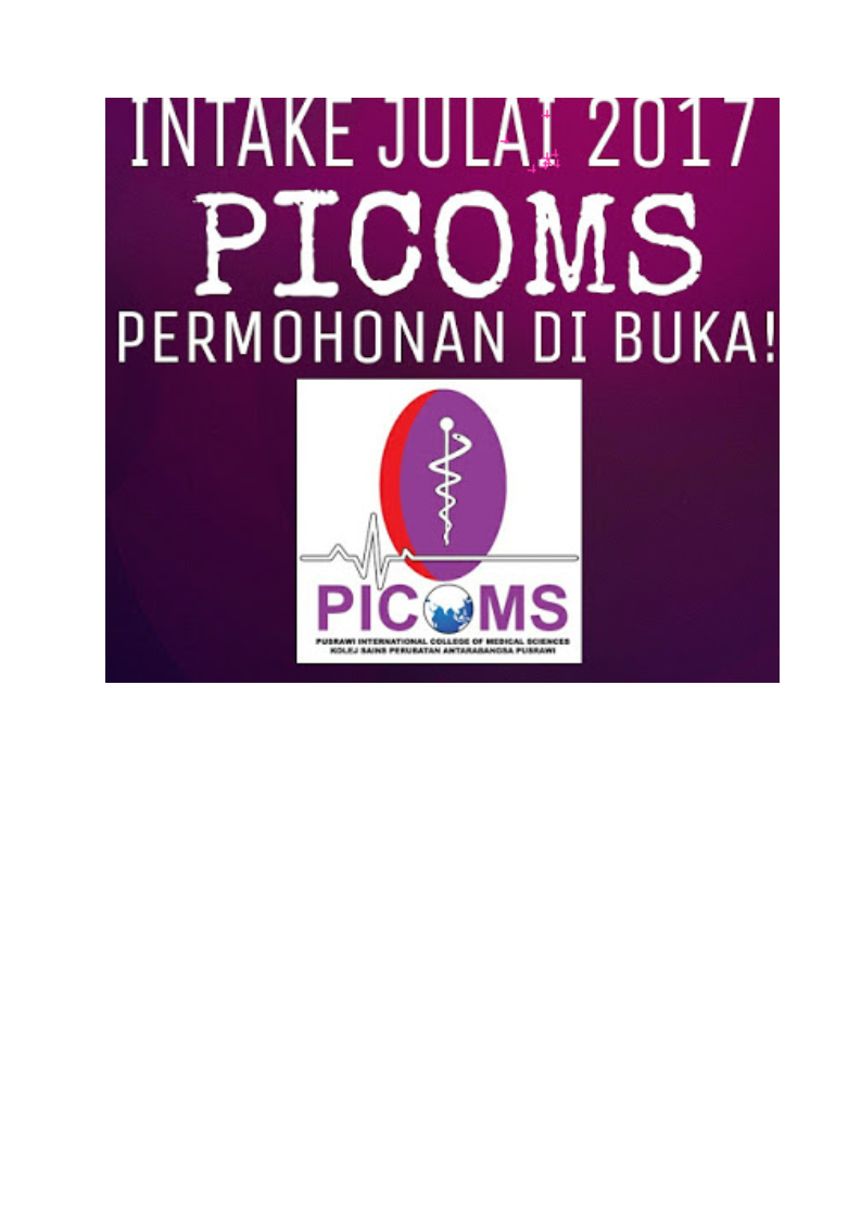 DAFTAR PICOMS Segera Intake Julai 2017