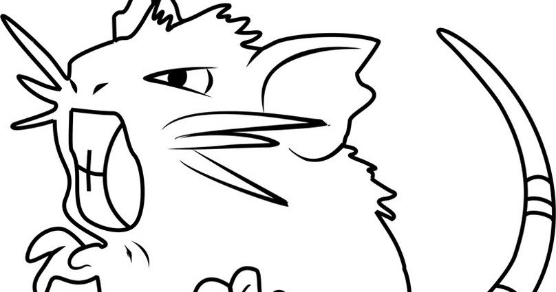 Raticate Coloring Page Coloring Pages