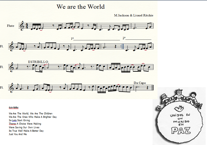 AULA DE MúSICA: WE ARE THE WORLD-SOMOS EL MUNDO