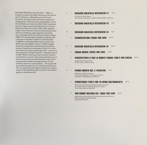 偏愛的収集記－暢気・気儘な箱々: 音楽 ： Richard Maxfield ‎– Richard Maxfield