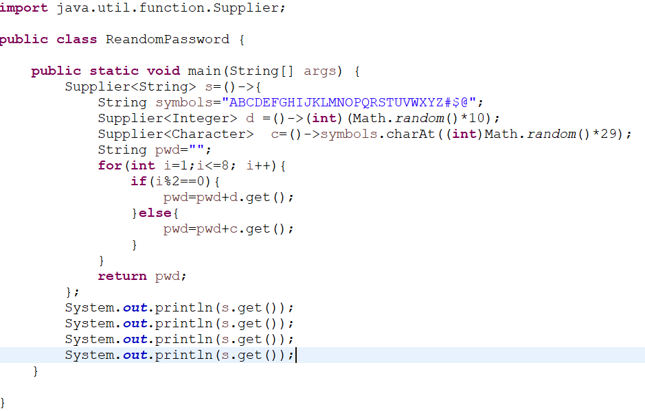 Supplier Interface - JAVA 8 FEATURES