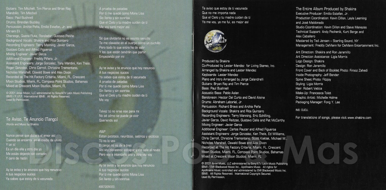 Discos Pop & Mas: Shakira - Laundry Service: Washed and Dried