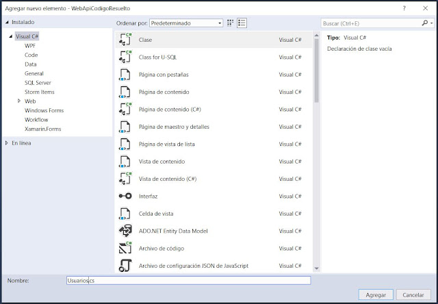 CREACIÓN DE UN API WEB [API REST] BÁSICO EN C#