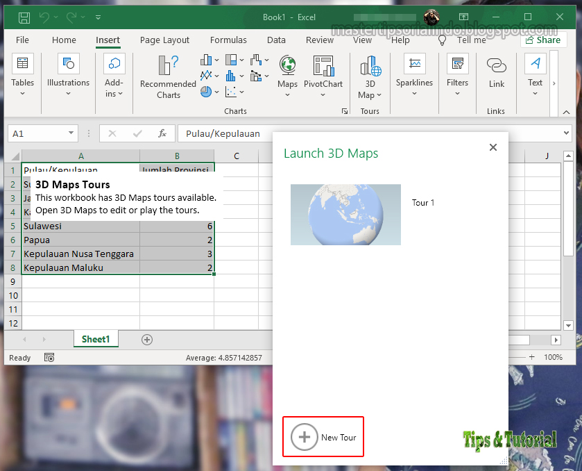 Cara Membuat 3D Map dari Tabel di Microsoft Excel - Mastertipsorialindo