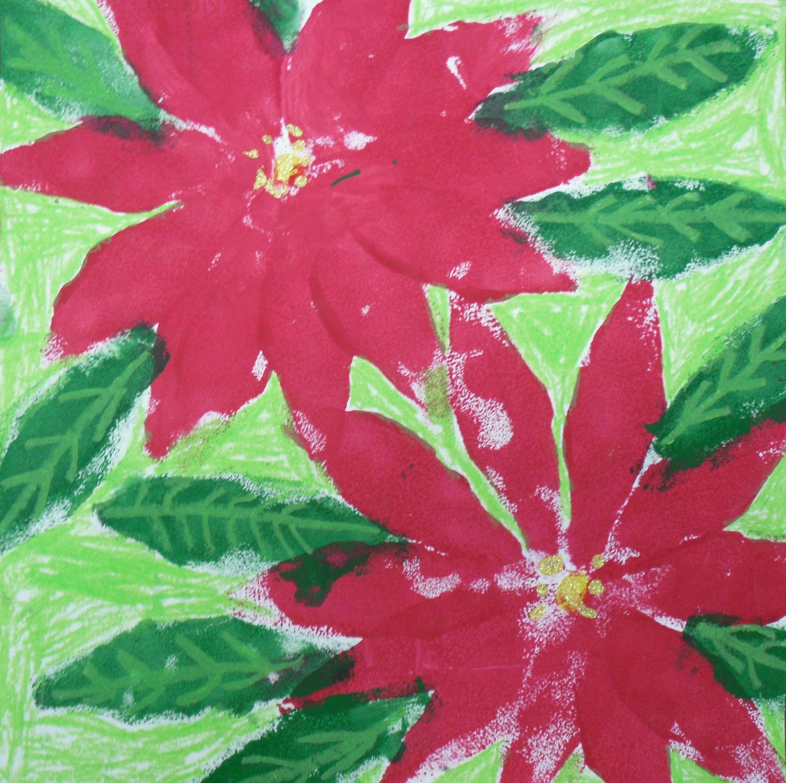 ARTventurous: Sponge Print Poinsettias