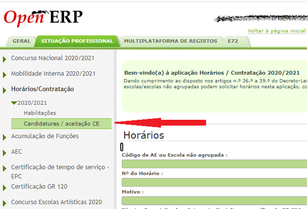 Instruções gerais de utilização do SIGRHE - Técnicos Especializados