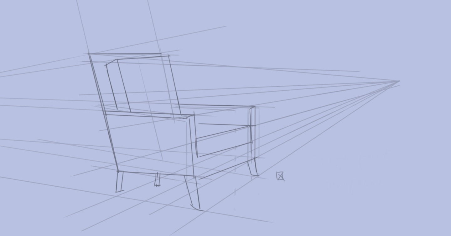 How to draw a chair in perspective?