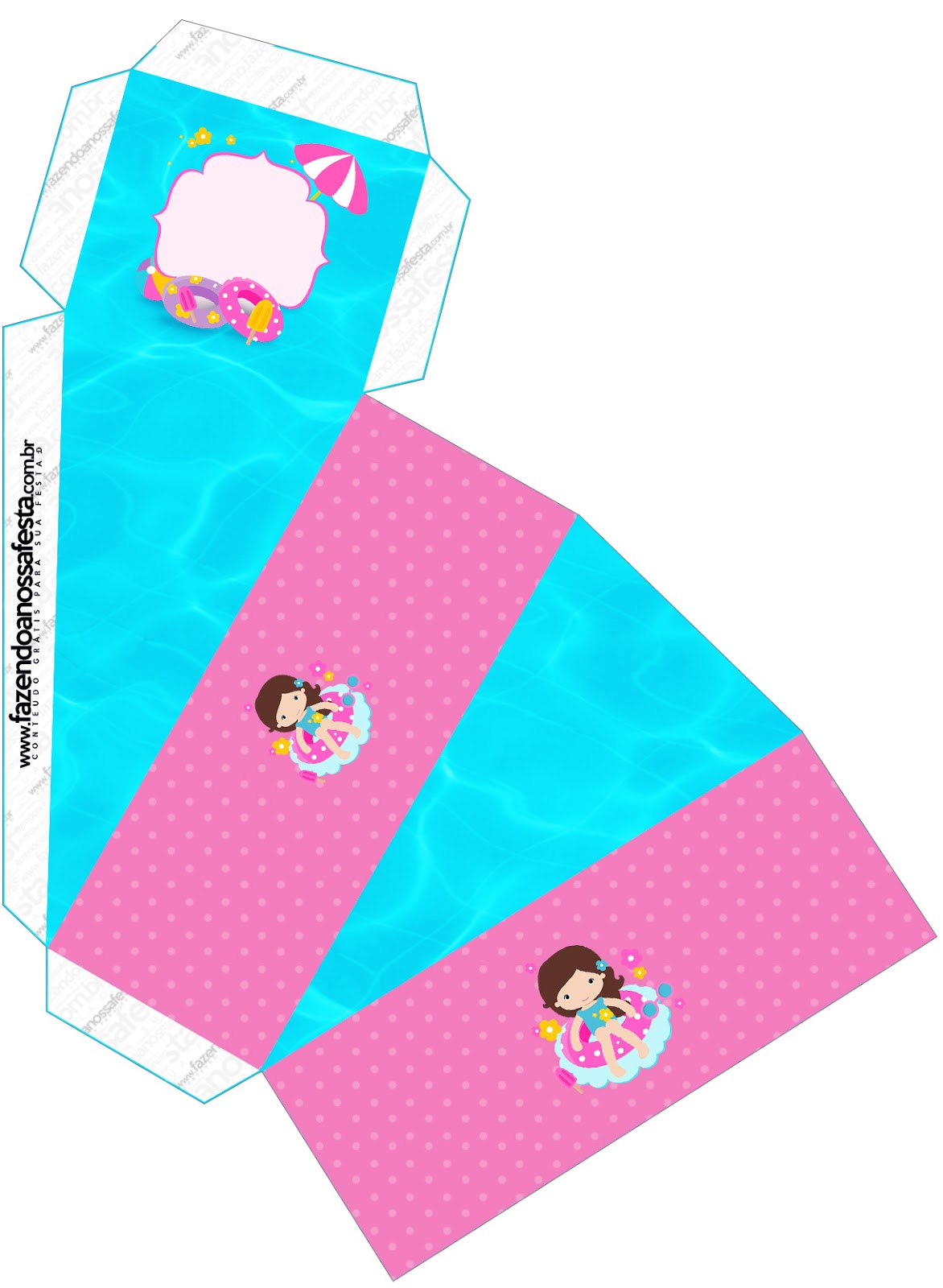 Brunette Girl Pool Party: Free Printable Boxes. - Oh My Fiesta! in english