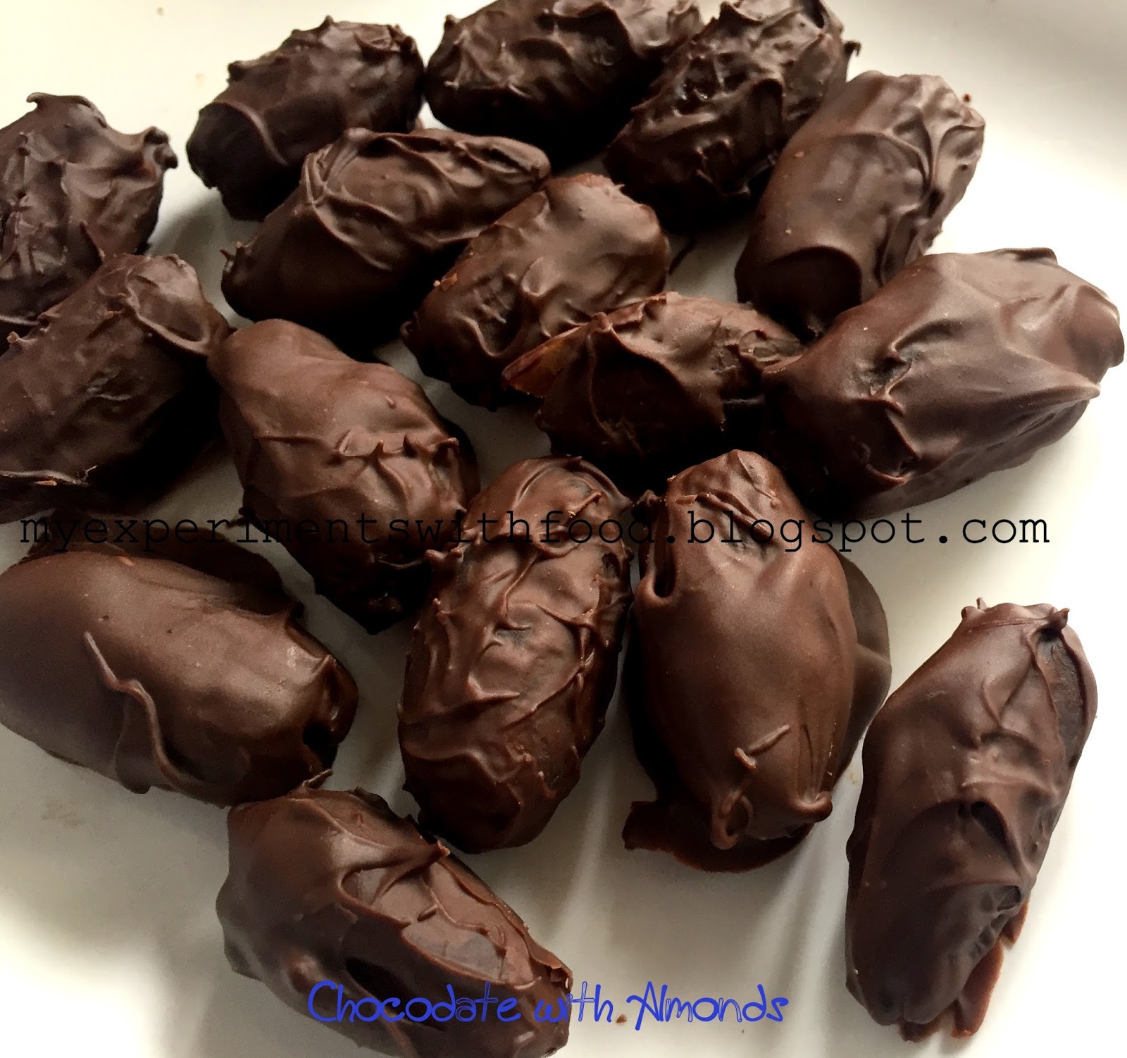 My Experiments With Food: Arabian Delights- Chocodates with Almonds