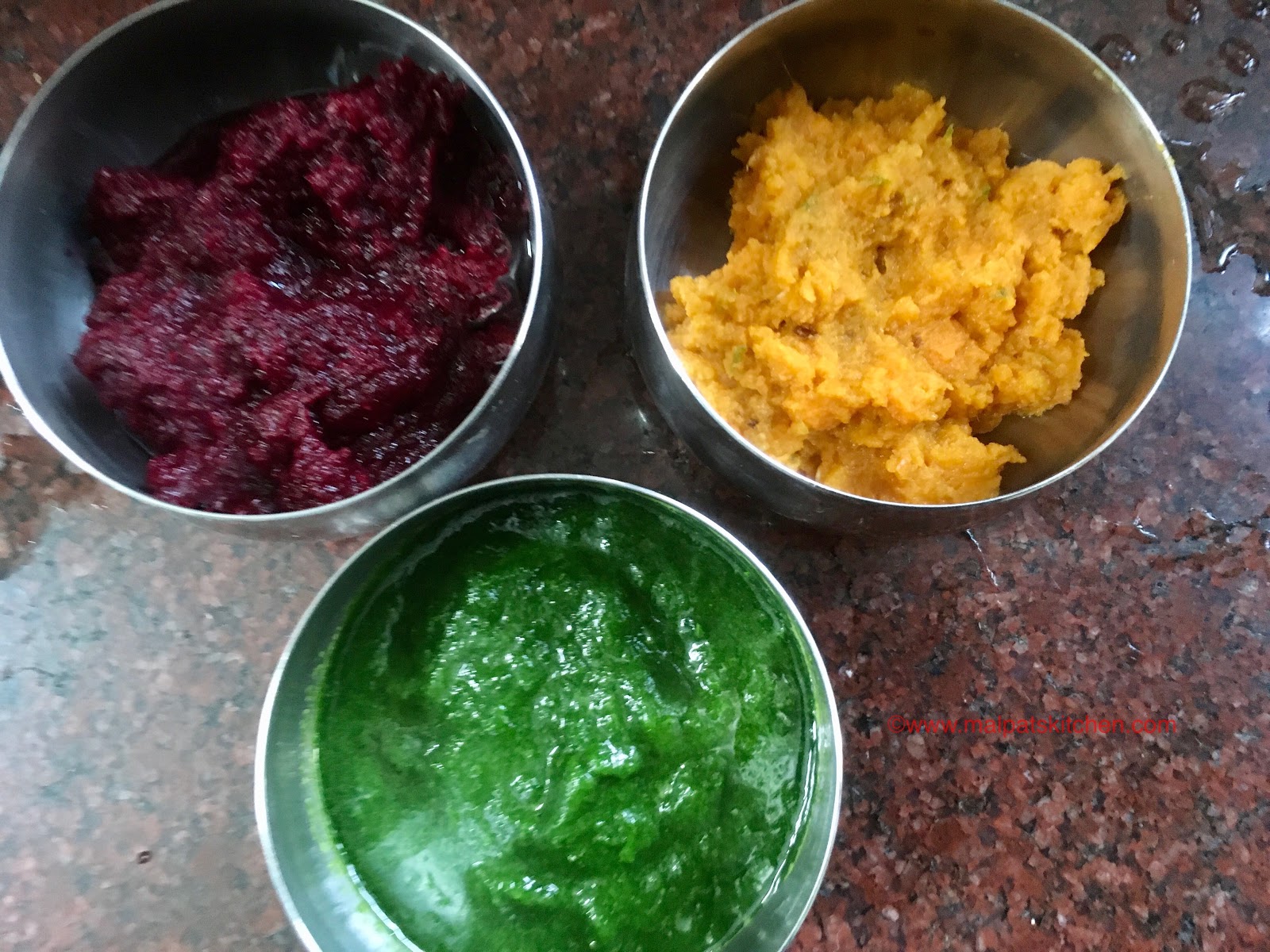 TRI COLORED POORIES, how to make poories with beets, carrot-fresh ...