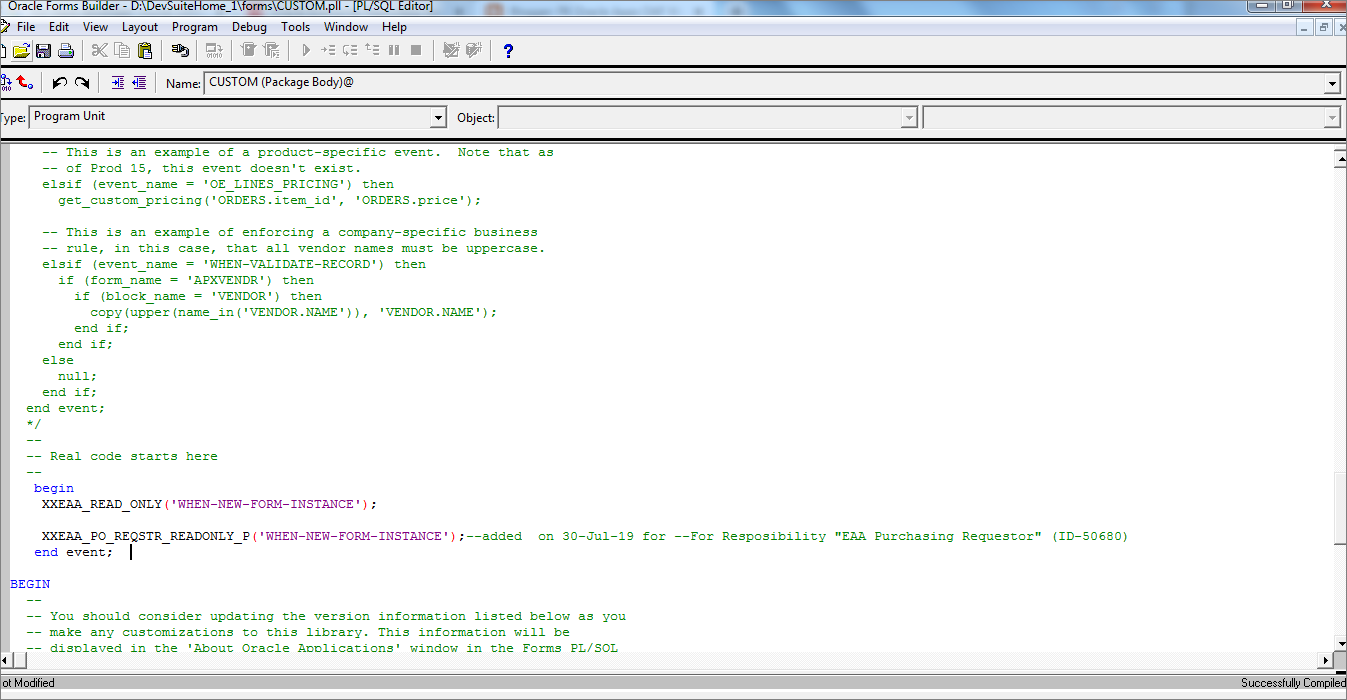 PK Oracle Apps OAF Workflow: CUSTOM.pll Customization Example for ...