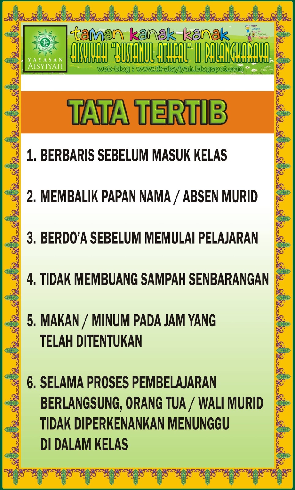 Tata Tertib Sekolah Tk